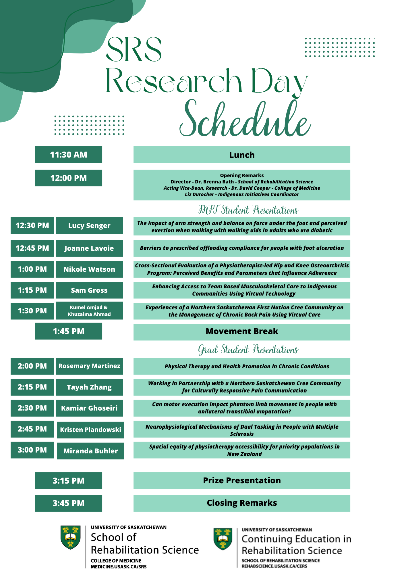 mptresearchday - Continuing Education in Rehabilitation Science ...